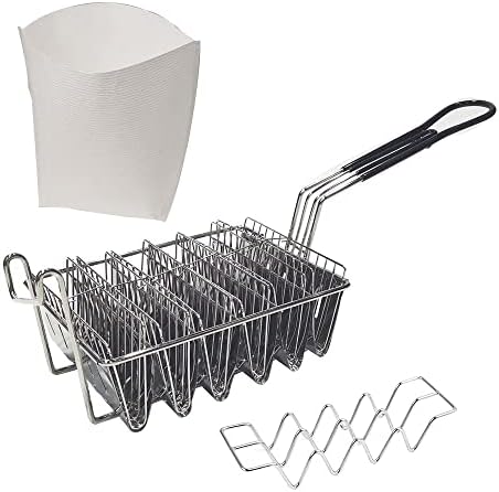 Stainless Metallic Professional 6-Shell Baked Taco Rack Fryer Holder ...