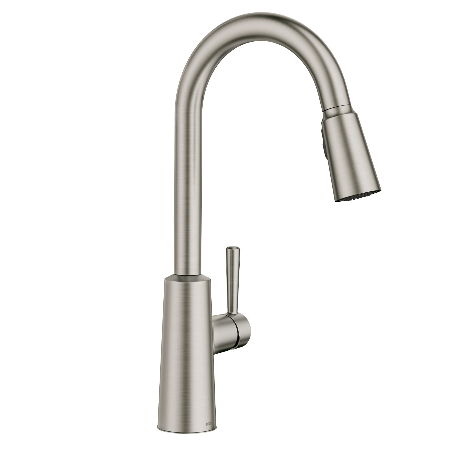 A Stainless One-Handle Pulldown Kitchen Faucet Featuring Power Boost ...