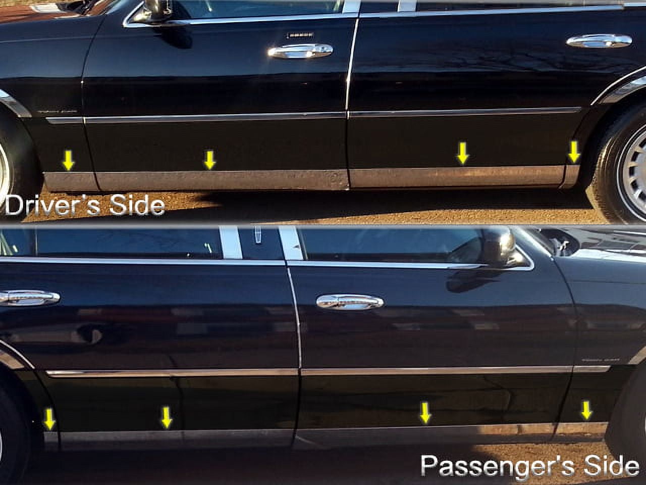 Stainless Rocker Panel Trim 8Pc Fits 2000-2010 Lincoln Town Car TH40688 ...