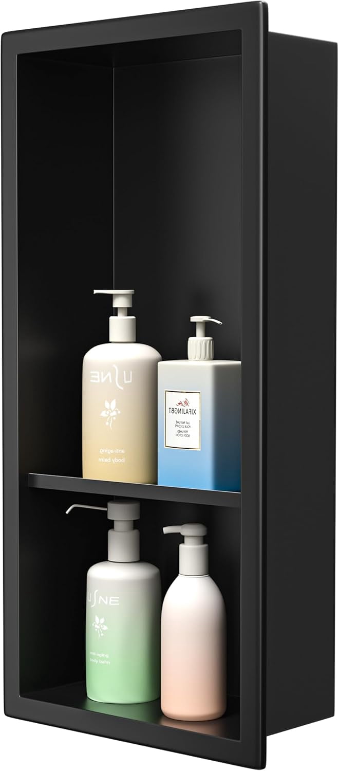 Stainless Shower Niche Matte with Shelf No Tiled Needed Niche Shower ...