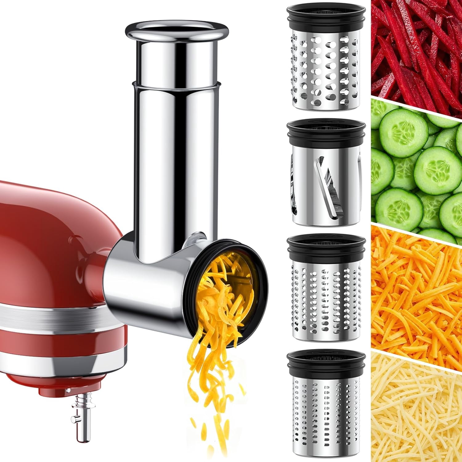 Stainless Slicer Shredder Attachment for Stand Mixer,kitchen aid cheese ...