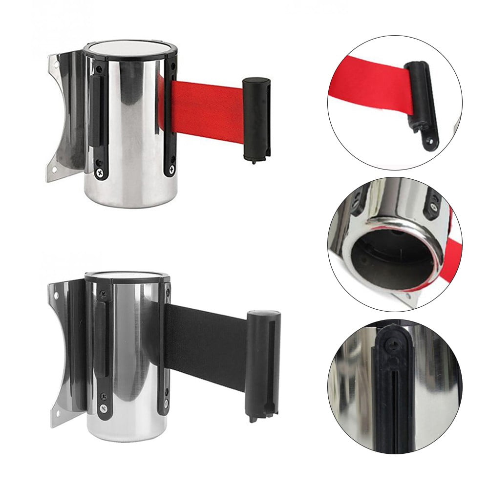 Stainless Stanchion Queue Barrier Wall Mount Crowd Control Retractable ...