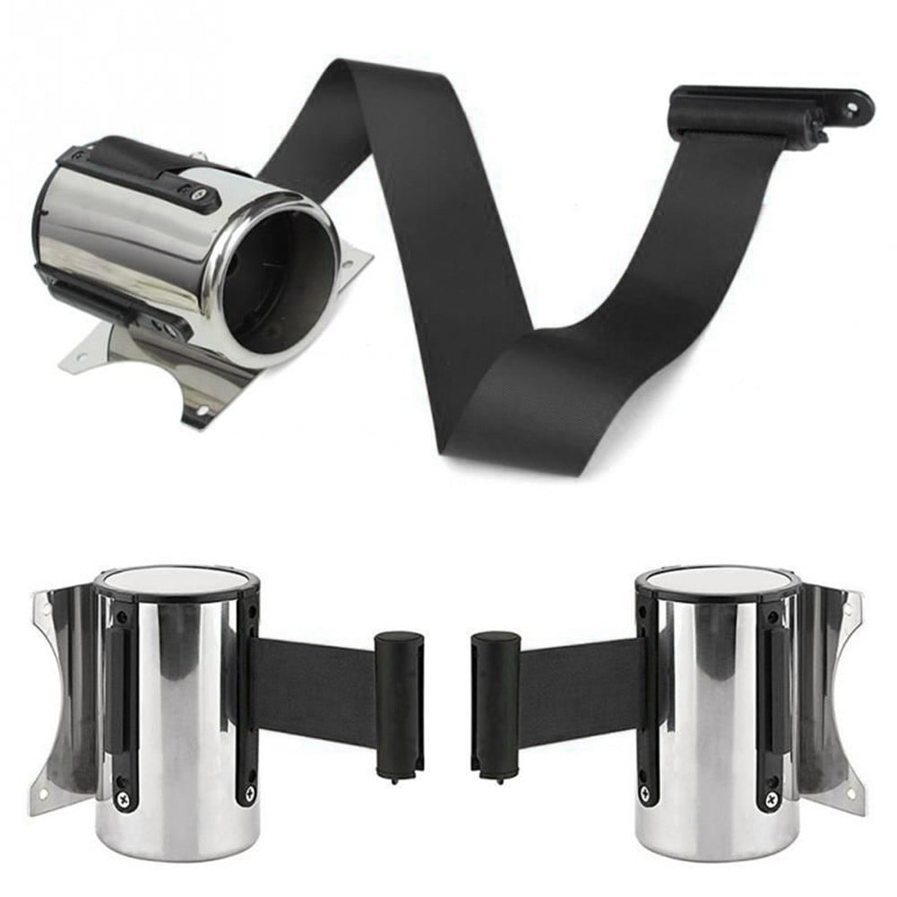 Stainless Stanchion Queue Barrier Wall Mount Crowd Control Retractable ...