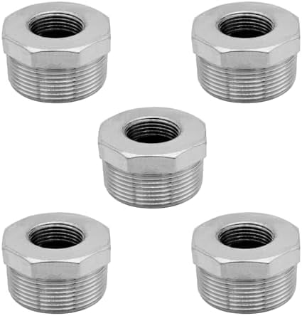 Stainless Steel 1-1/4" Male NPT to 3/4" Female NPT Reducer Hex Bushing Pipe Fitting Adapter ...