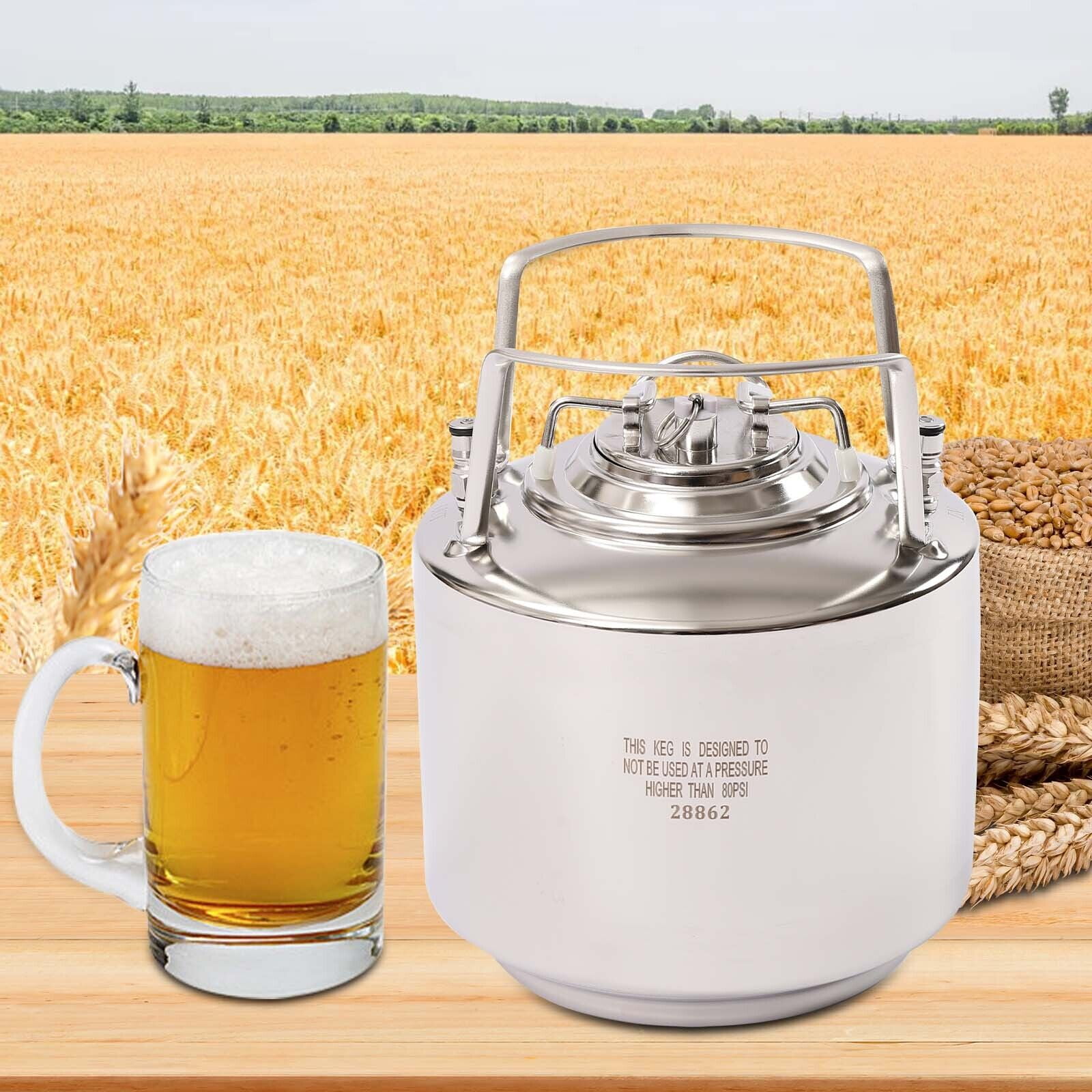Stainless Steel 1.6 Gallon Mini Ball Lock Keg System Beer Keg for Small ...