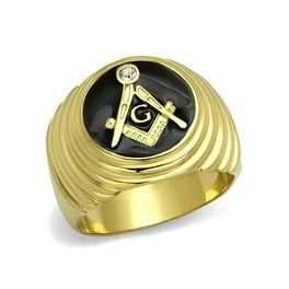 Mens Black Hills Gold Masonic Ring in Sterling Silver with 14 X 12 Natural Onyx Walmart