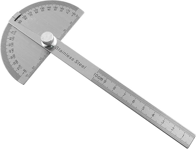 Stainless Steel 180 Degree Protractor Angle Finder Arm Rotary Measuring ...
