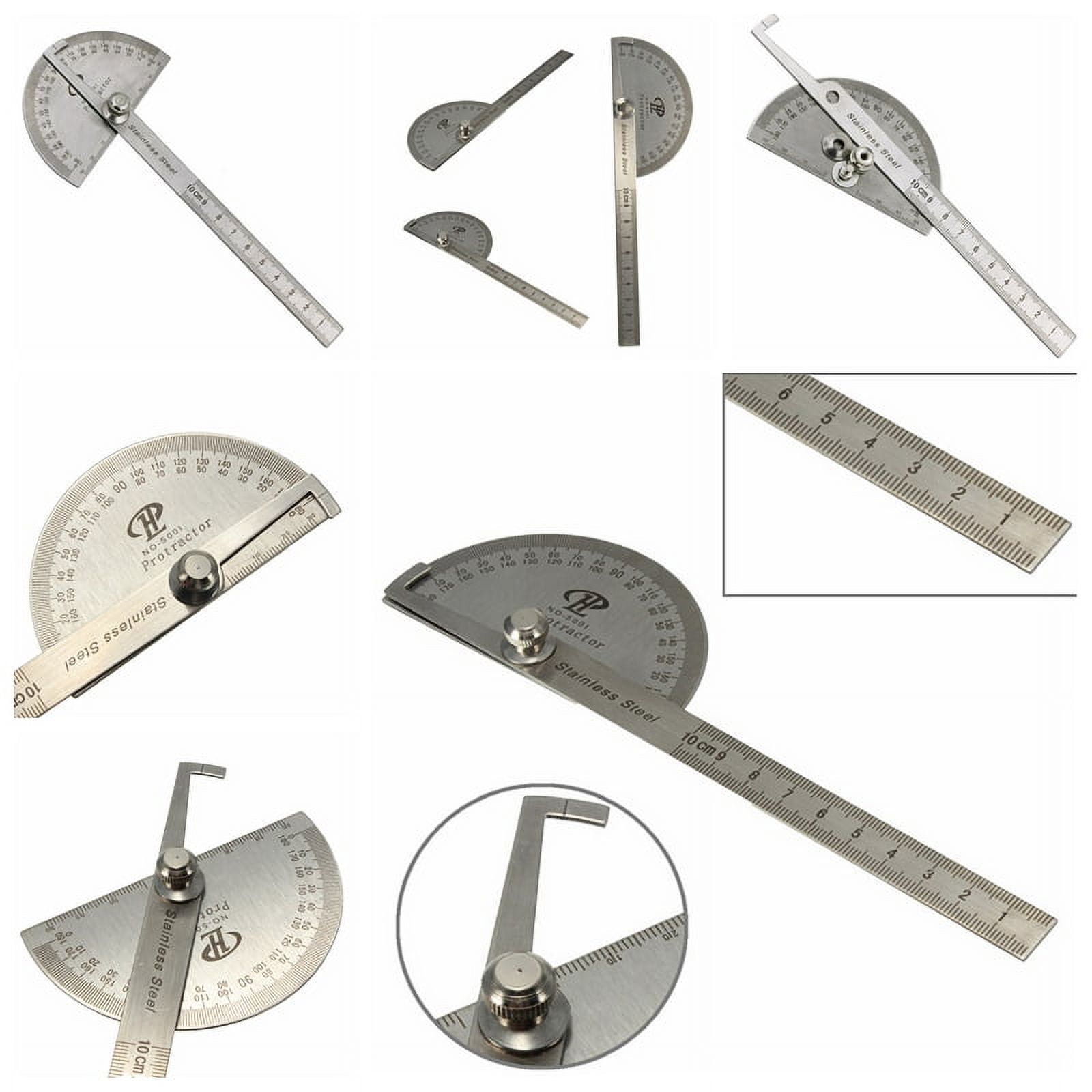 Stainless Steel 180 degree Protractor Angle Finder Arm Measuring Ruler ...