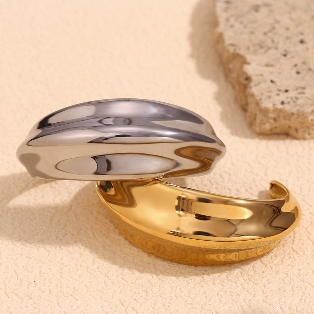 Stainless Steel 18K Gold Plating Concave-convex Curved Surface Smooth ...