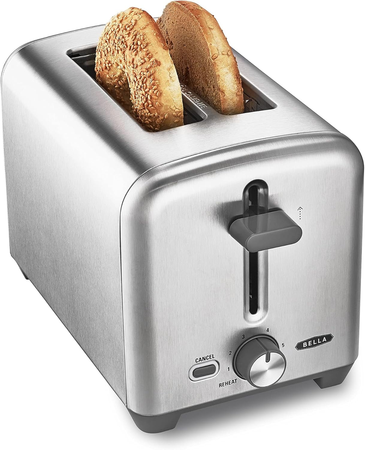 bella Stainless Steel 2 Slice Toaster with Extra Wide Slots & Removable ...