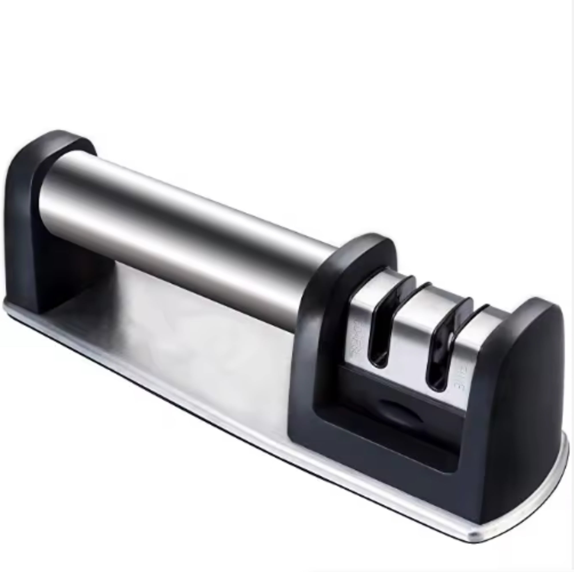 Stainless Steel 2-Stage Manual Knife Sharpener, Dual-Function Coarse ...