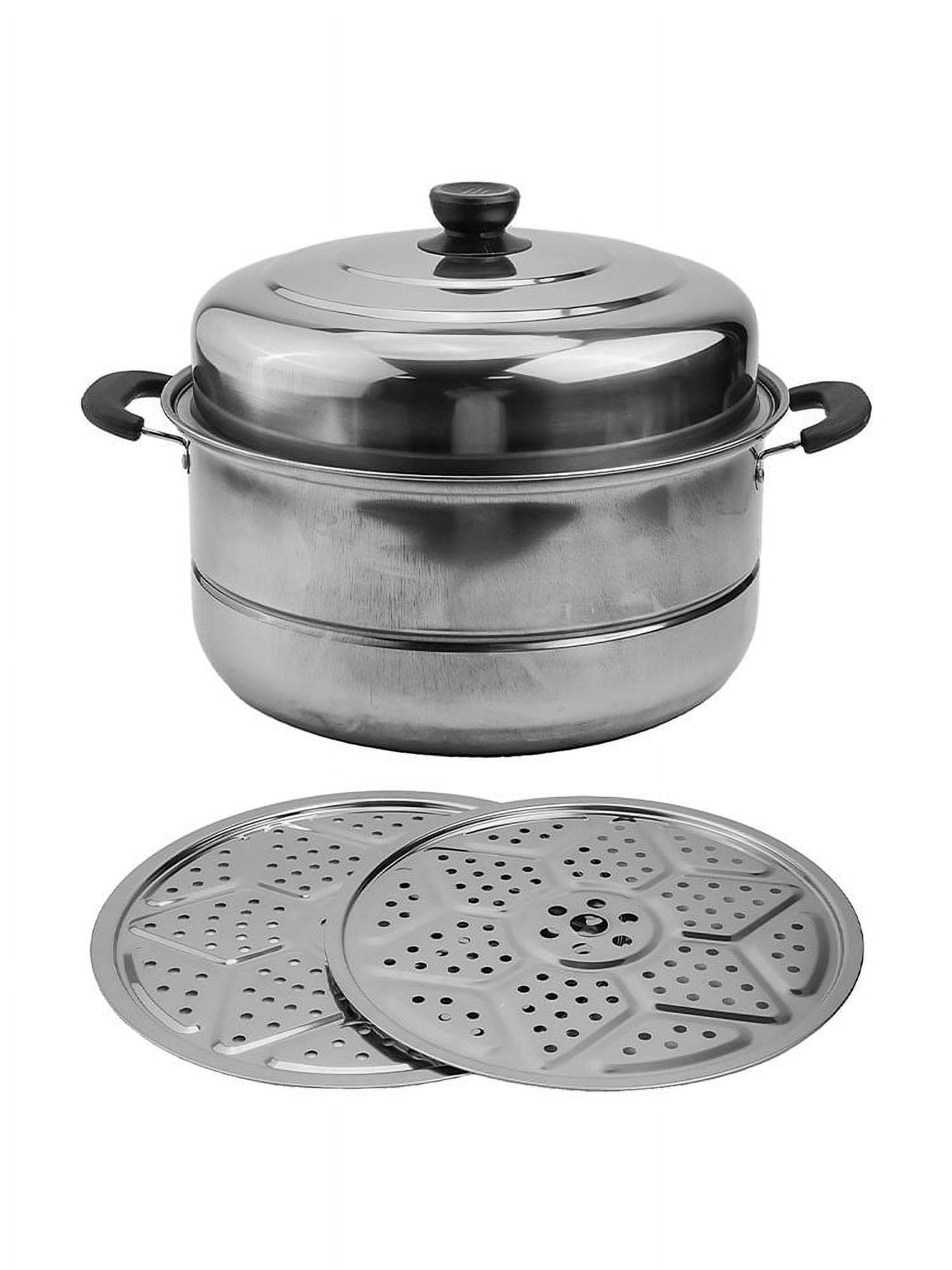 Stainless Steel 2-Tier Steamer for Induction Cookers and Gas Stoves ...