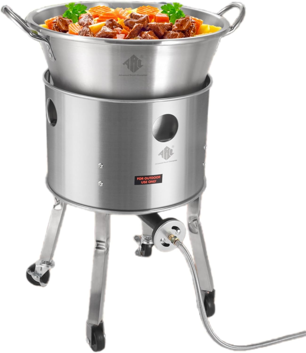 Stainless Steel 200,000BTU Propane Burner and 41qt Outdoor Wok Set with ...