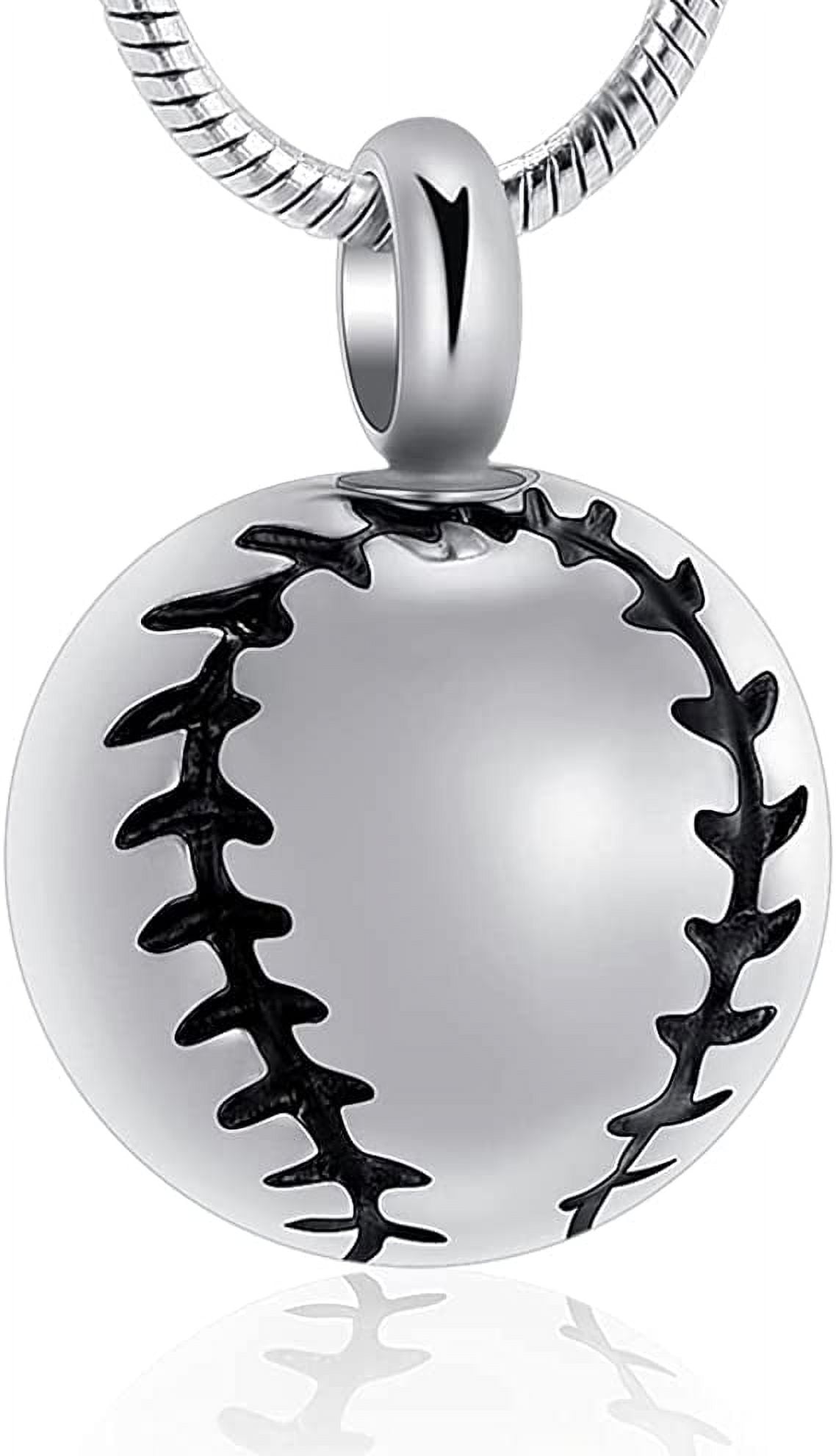 Stainless Steel 20mm Baseball Memorial Urn Jewelry Pendant Hold ...