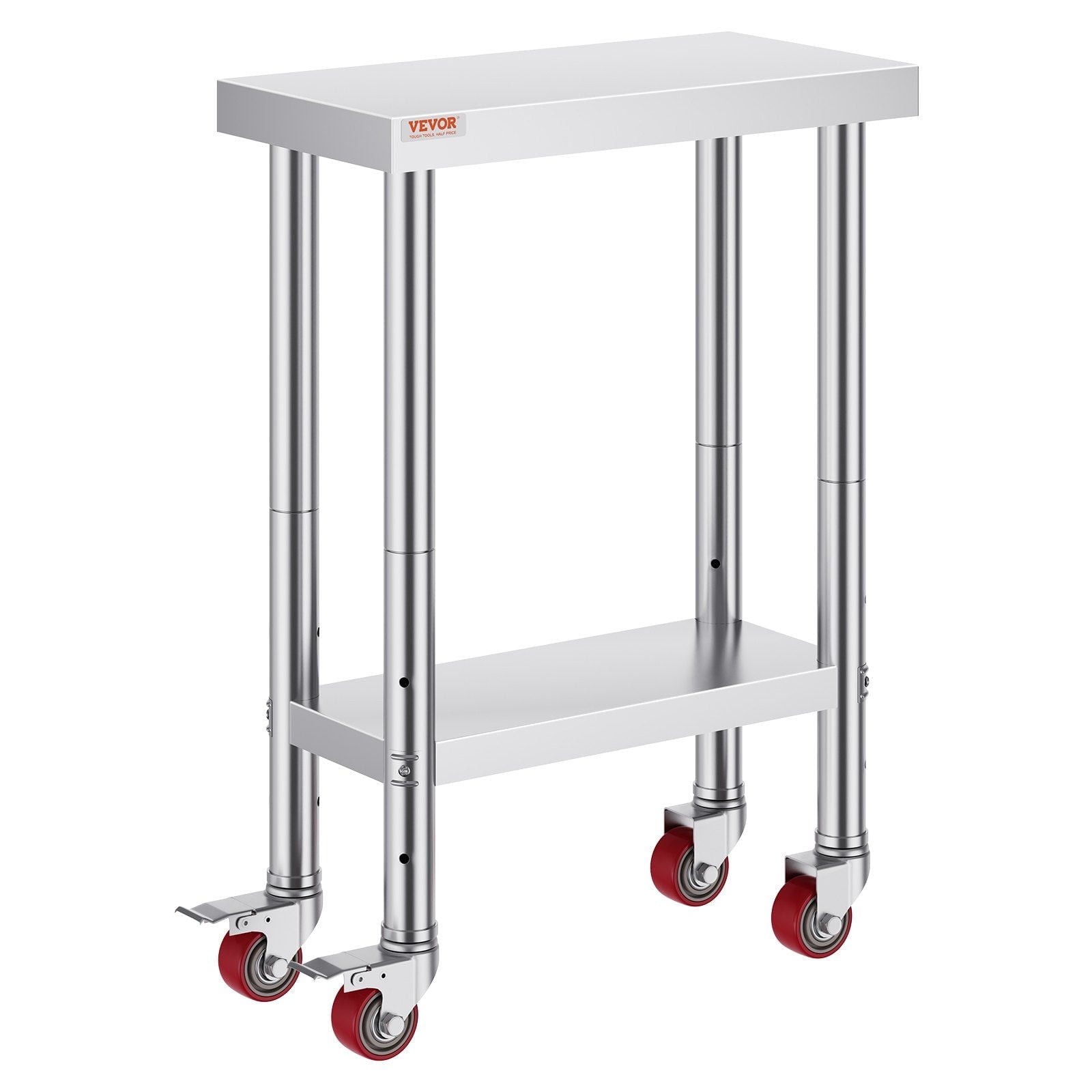 Stainless Steel 24 x 12 x 32 Inch Rolling Work Table – Heavy-Duty ...