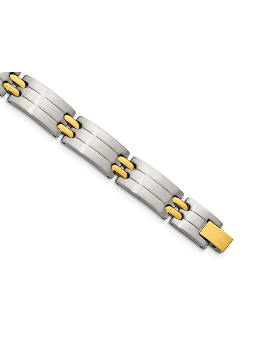 Chisel Jewelry 24k Gold-Flashed Stainless Steel Bracelet, Size 8.75 ...