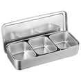 Stainless Steel 3-Compartment Condiment Server Set, Food-Safe Container ...