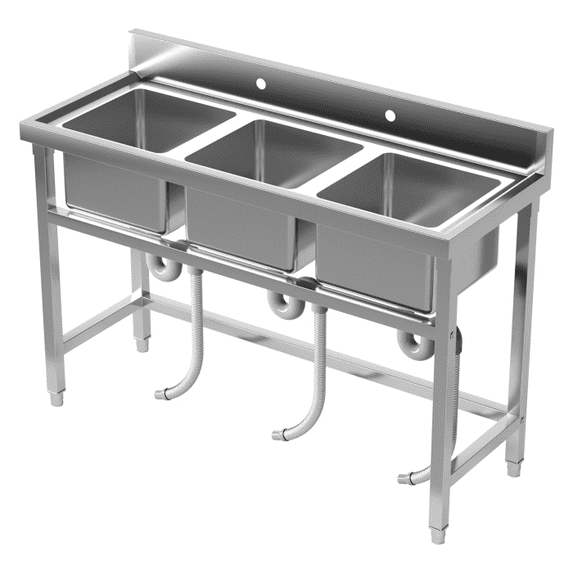 Stainless Steel 3 Compartment Sinks, Commercial Utility Sink ...