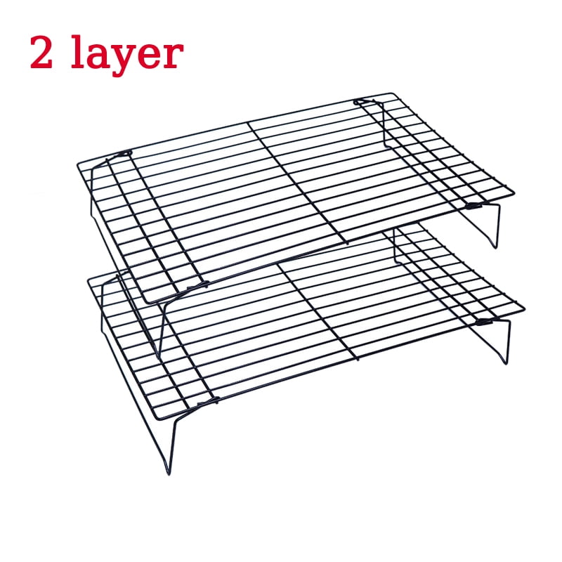 Stainless Steel 3 Layer Non Stick Wire Grid Tray Cake Cooling Rack Oven ...