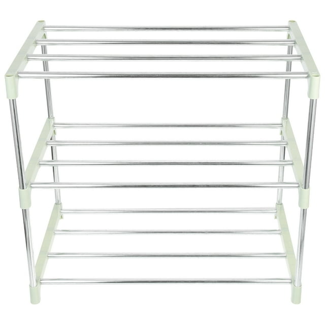 Leifggao Stainless Steel 3-tier Shoe Rack Shoe Shelf Storage Organizer ...