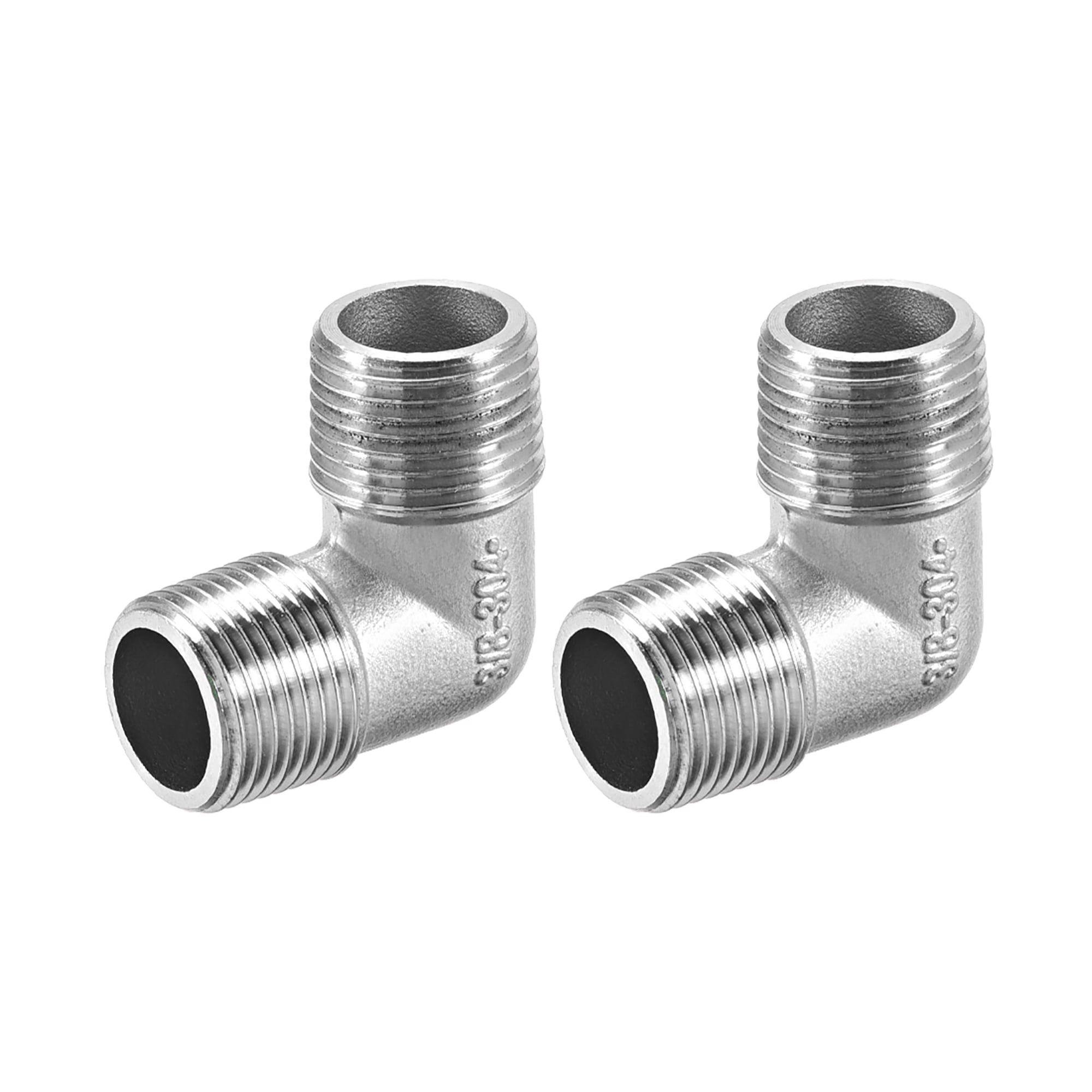 Stainless Steel 304 Cast Pipe Fitting ,90 Degree Elbow 3/8 BSPT Male x 3/8 BSPT Male Thread 2pcs ...