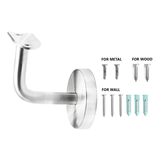Stainless Steel 304 Grade Wall Mount Stair Handrail Bracket w/Base ...