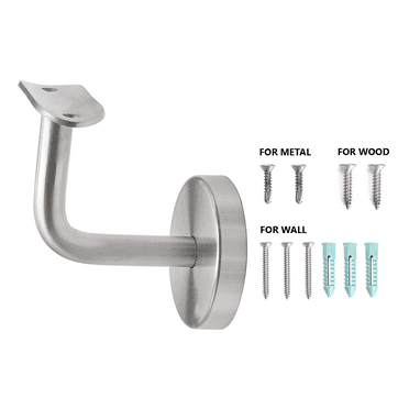 Contemporary Handrail Bracket with 2-1/4" x 2-1/4" Square Base, Matte ...