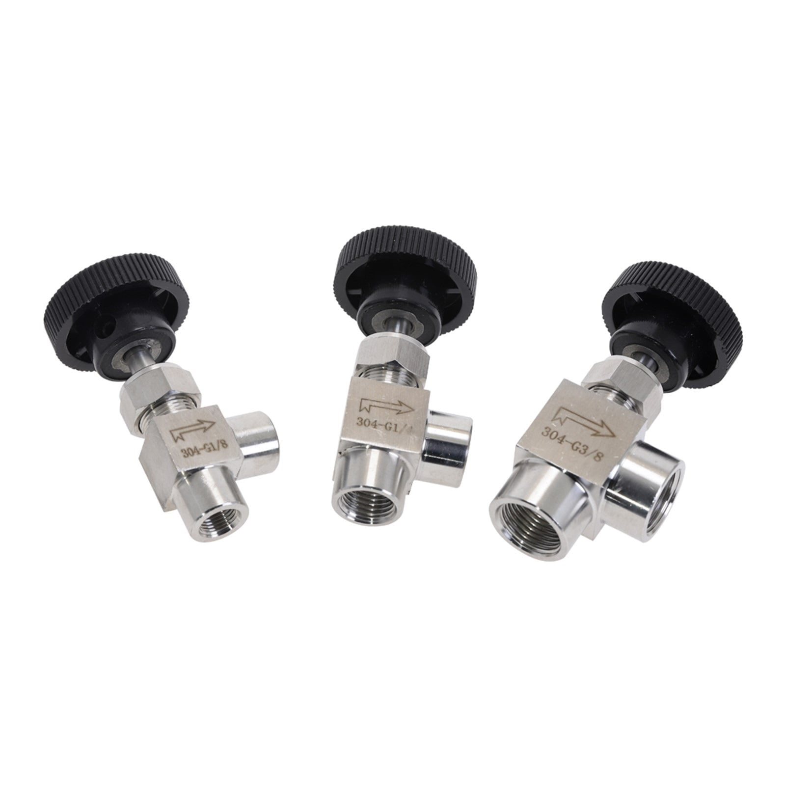 Stainless Steel 304 Needle Valve 1/8'' 1/4'' 1/2'' BSP Right Angle ...