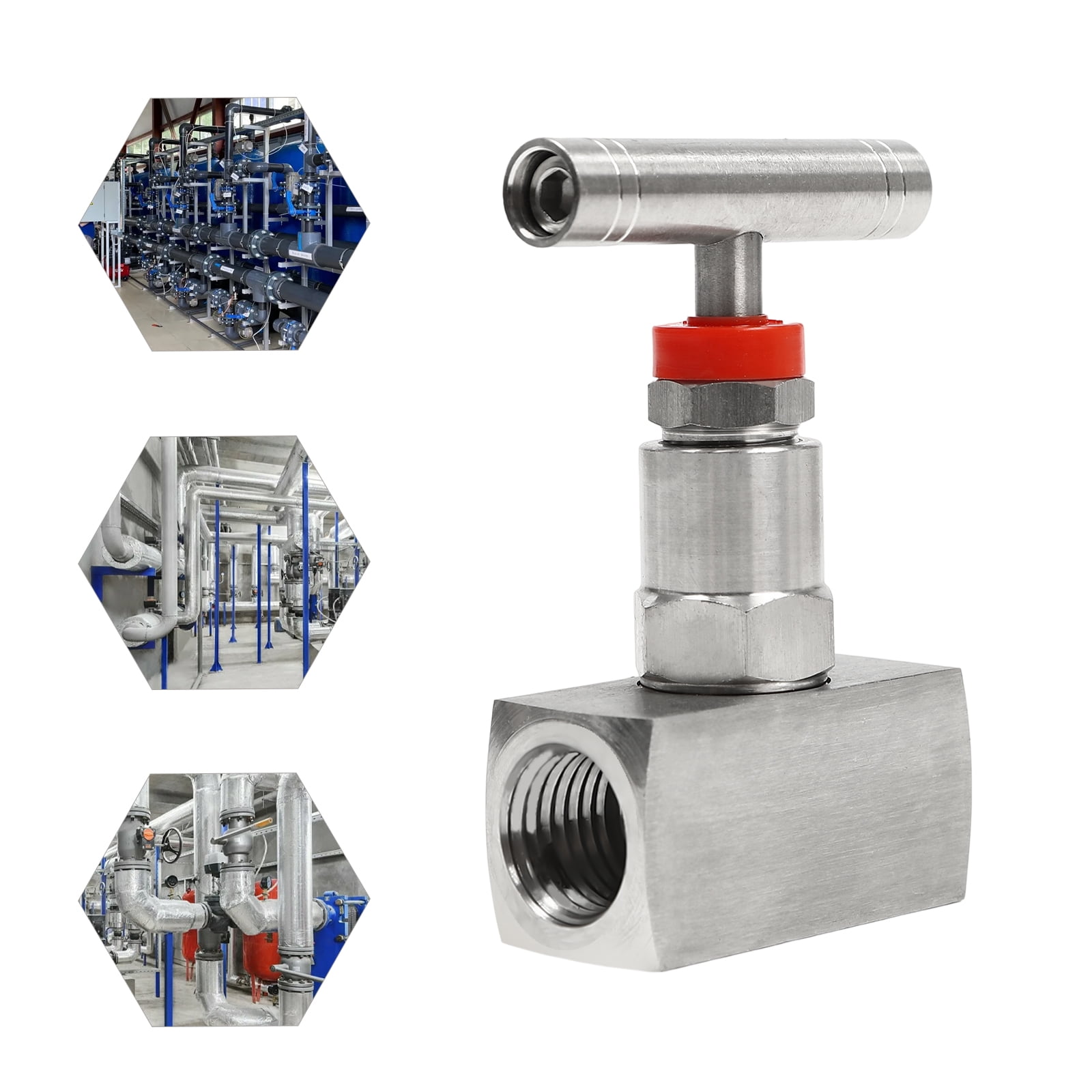 Stainless Steel 316 Straight Needle Valve, 1/2" NPT Female Connection ...