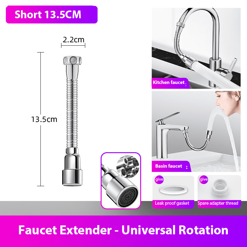 Stainless Steel 360 Degrees Universal Faucet Extender Anti-Splash Head ...