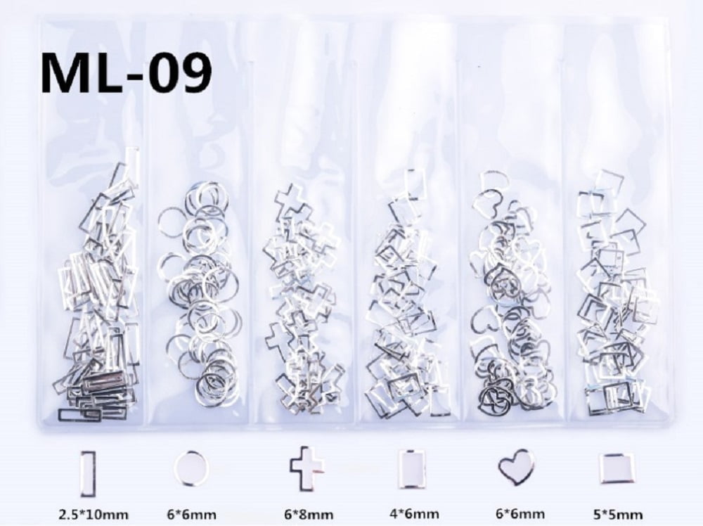 Stainless Steel 3D Metal Nail Art Decoration Set – Ocean Rivets & Gold ...