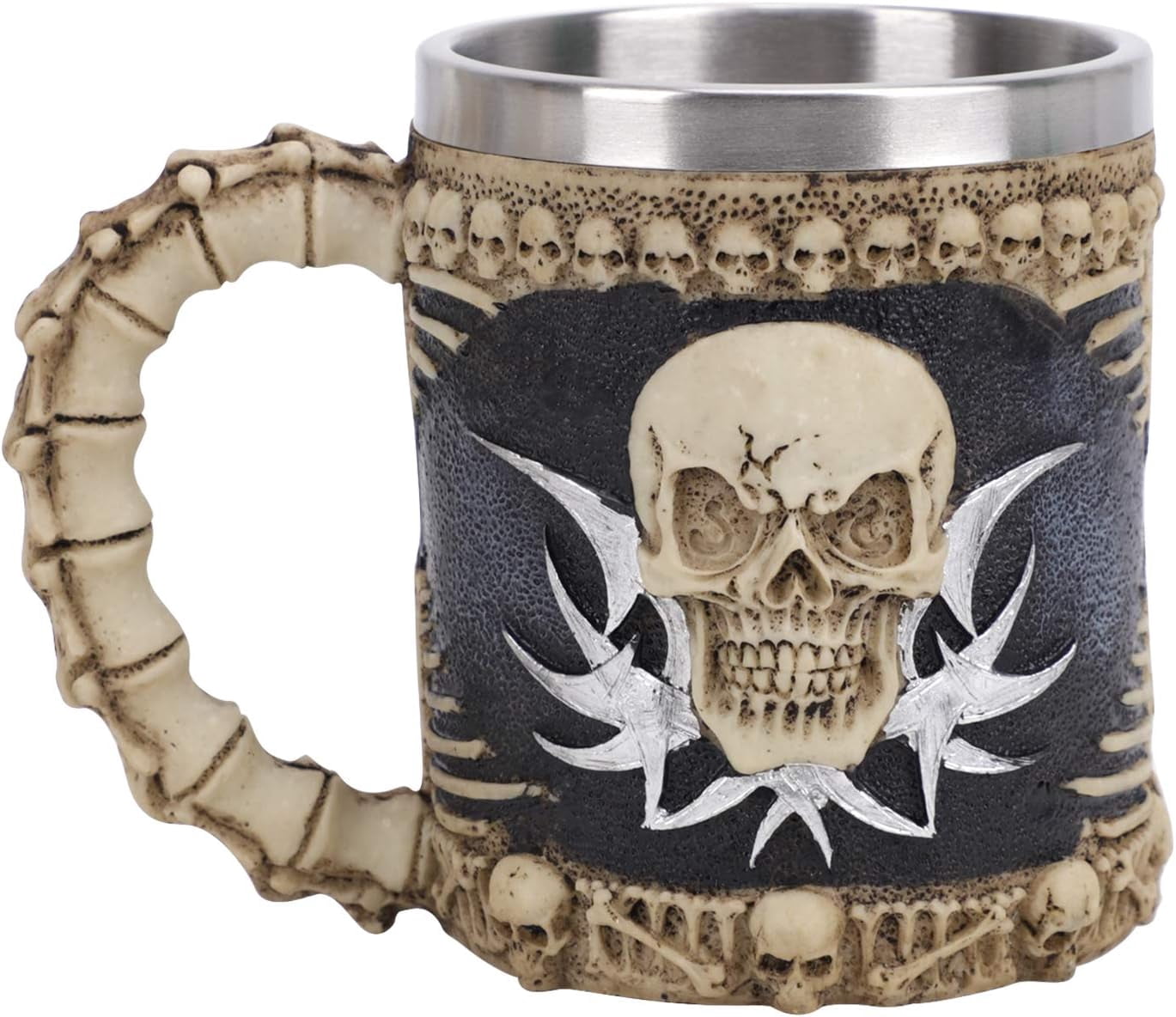 Stainless Steel 3D Skull Bones Coffee Mug Novelty 400ML Skeleton Head ...