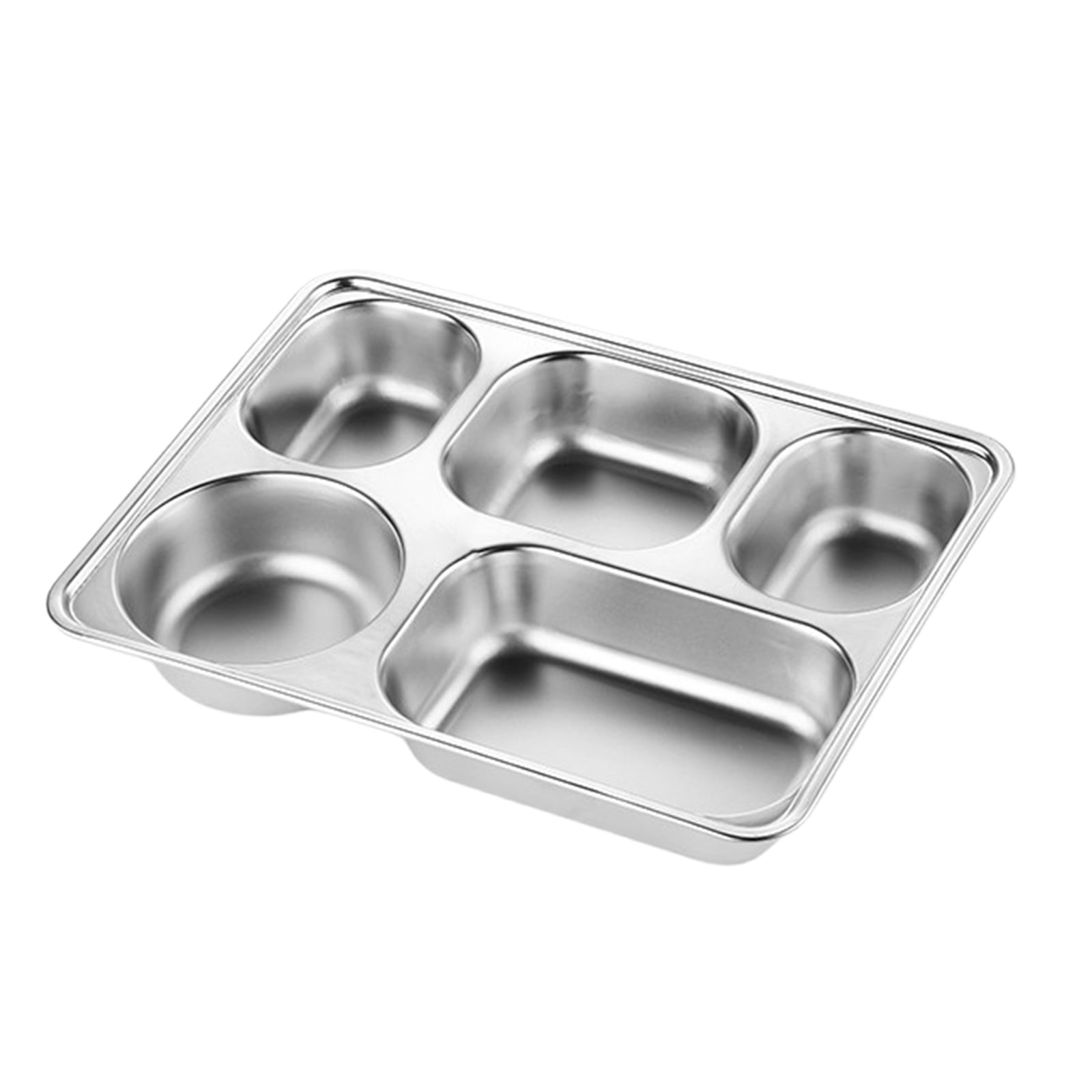 Stainless Steel 4-Compartment Meal Tray for Home, School Cafeteria ...