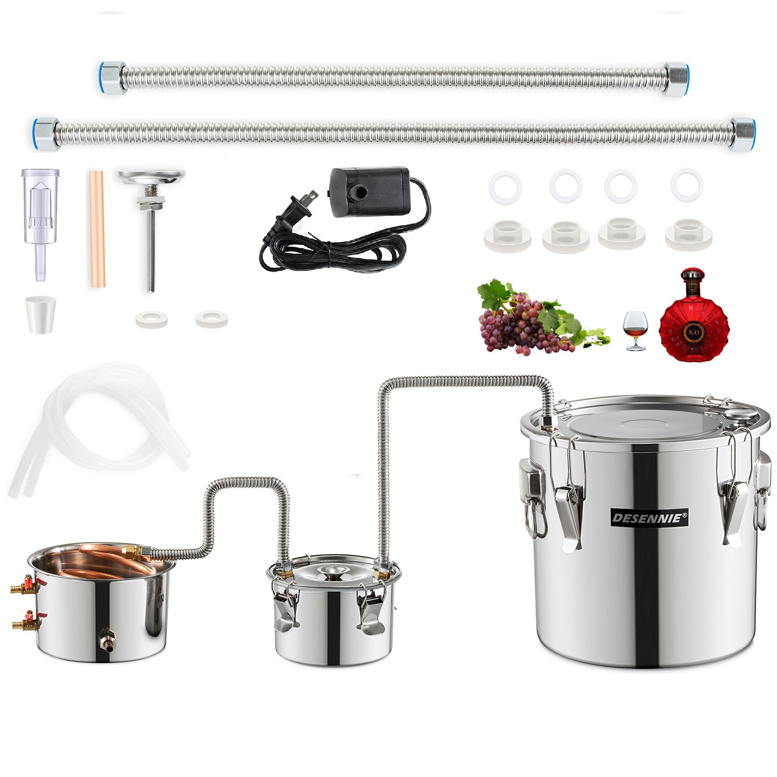 Stainless Steel 5 Gal 3 Pots Water Distiller Copper Tube With Thumper ...