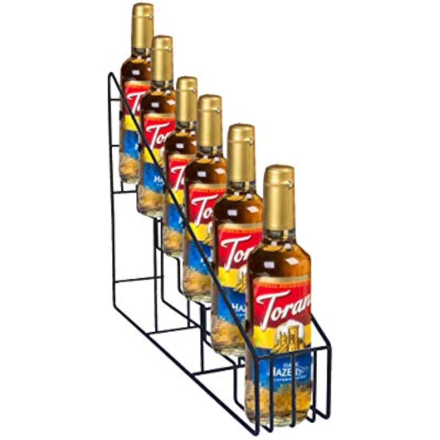 Stainless Steel 5-Tier Coffee Syrup Bottle Rack - Adjustable Shelves ...