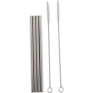 4th Utensil Reusable Silver Stainless Steel Straw Set - Walmart.com