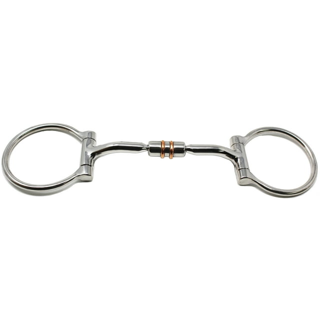 Stainless Steel 6" Mouth D-Ring Comfort Snaffle Horse Bit Copper Rollers 35515E - Walmart.com