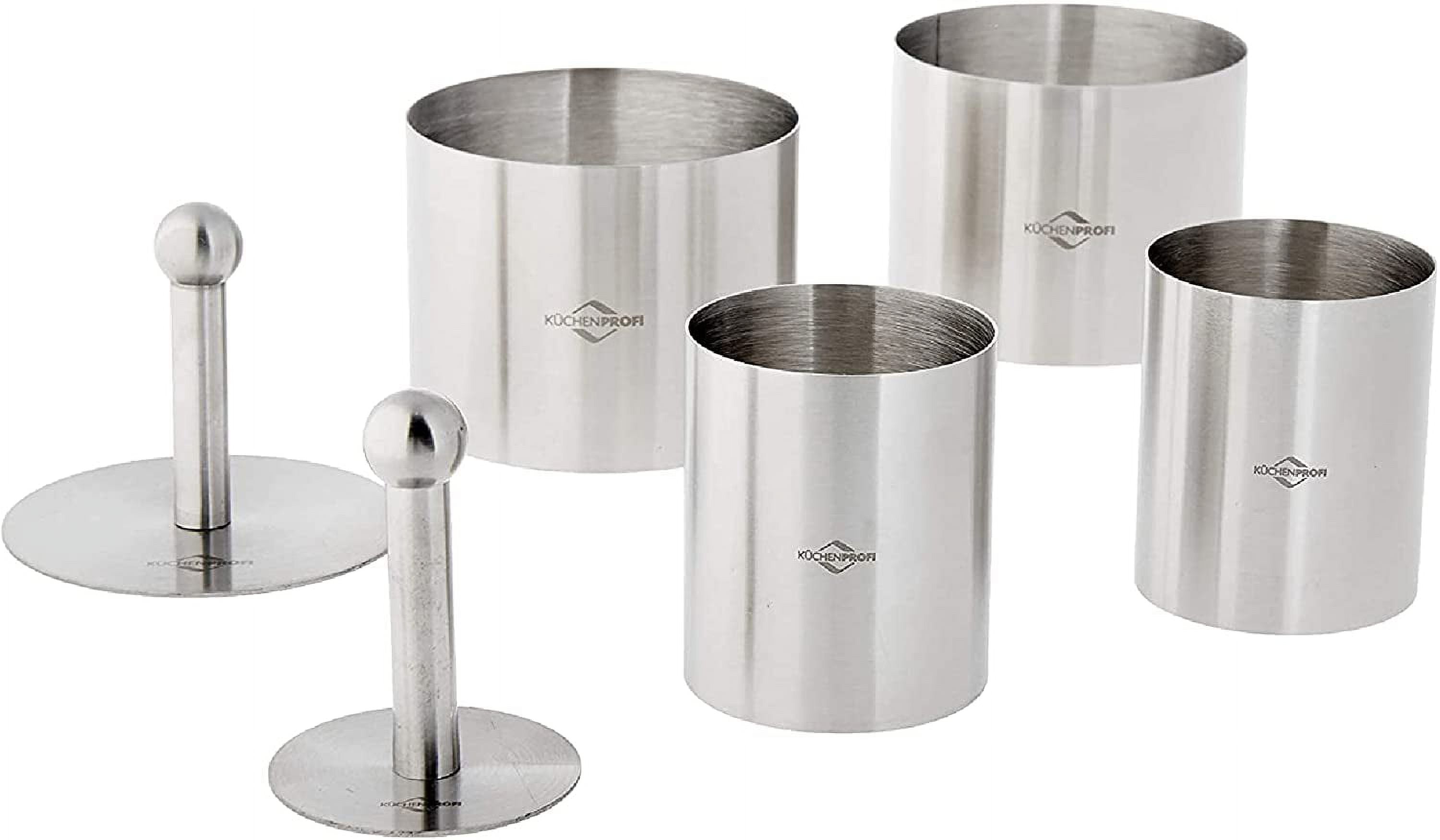 Stainless Steel 6-Piece Forming Rings with Tamper/Pushers, Silver ...