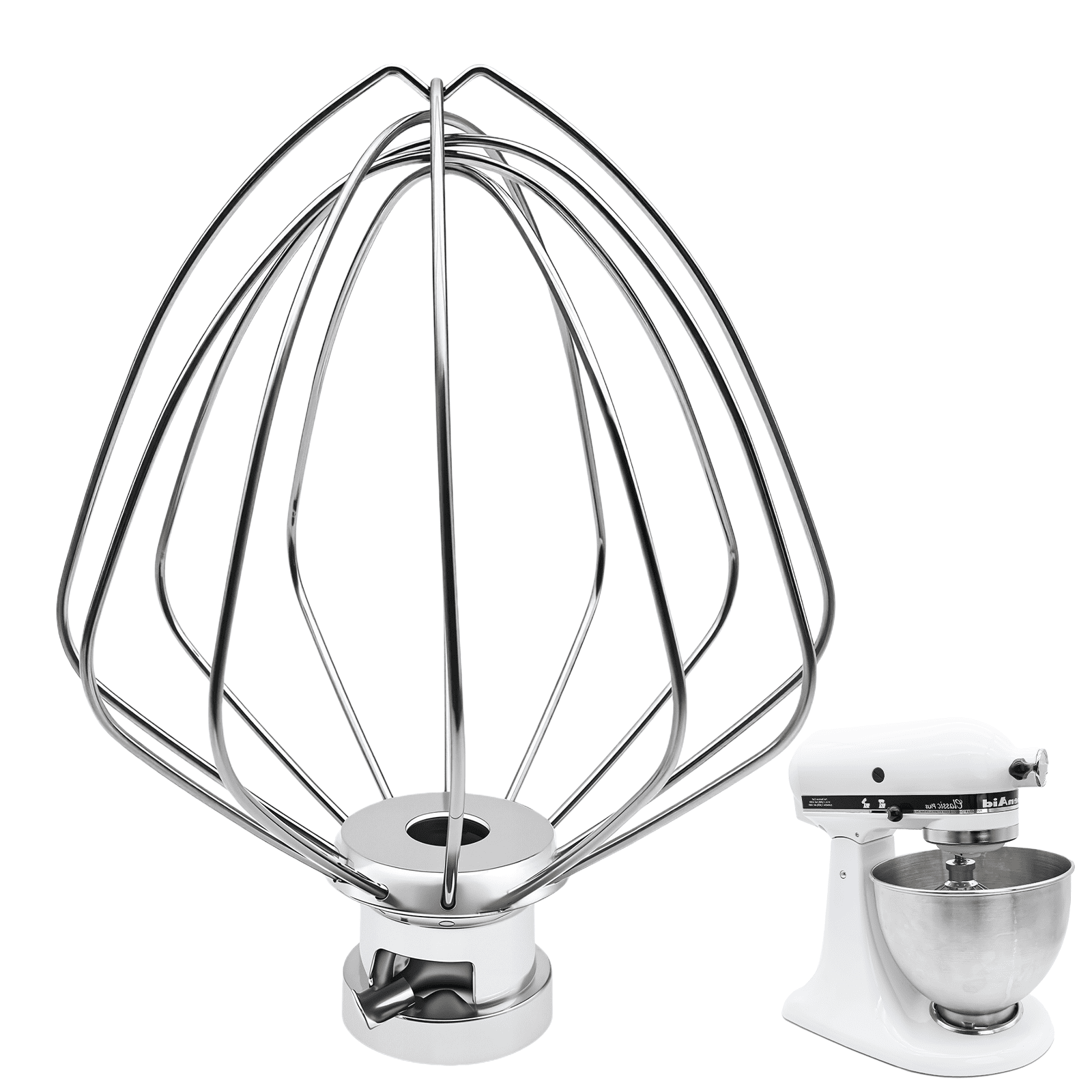 Stainless Steel 6-Wire Whip Attachment Compatible with KitchenAid 4.5&5 ...