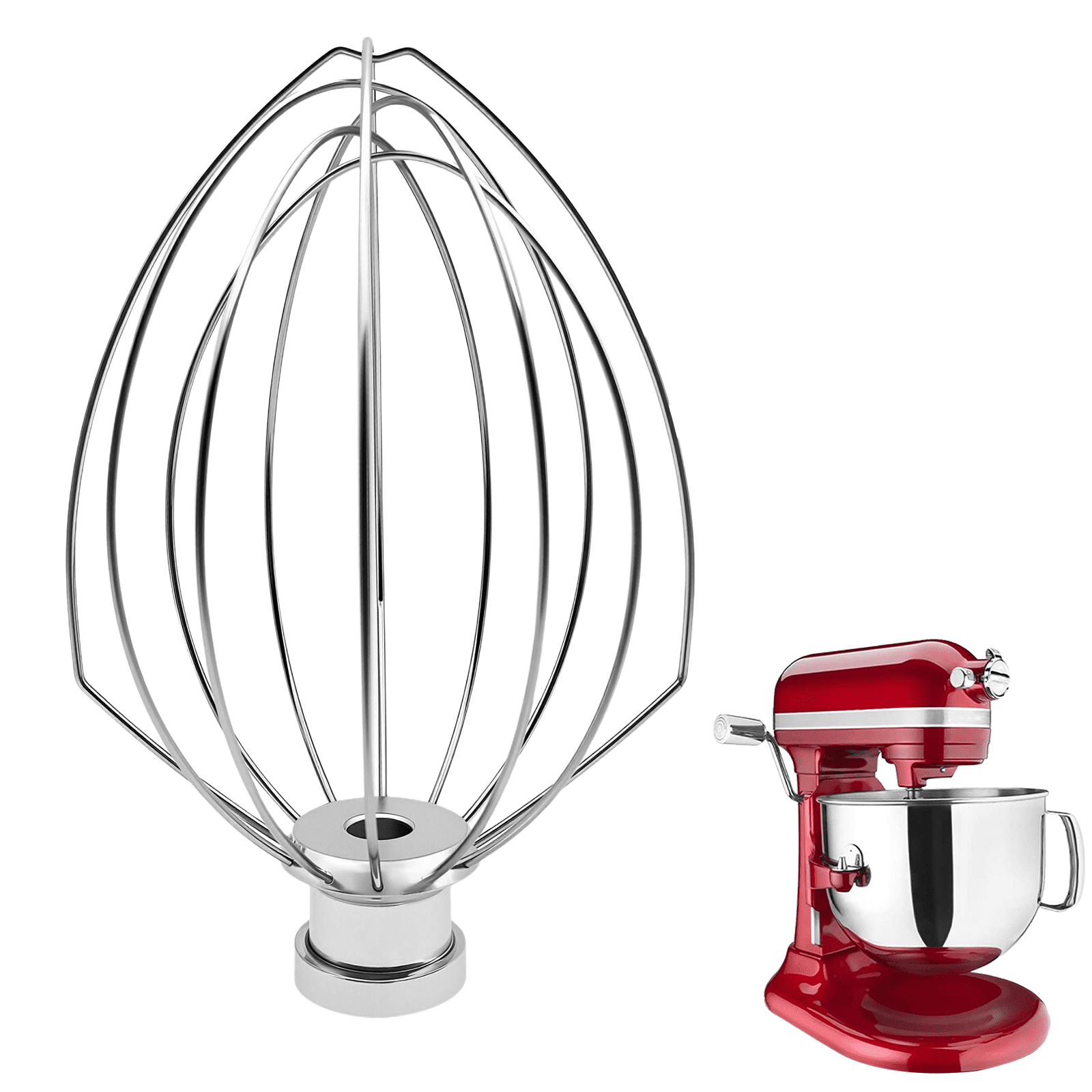 Stainless Steel 6-Wire Whip Attachment Compatible with KitchenAid 6 ...