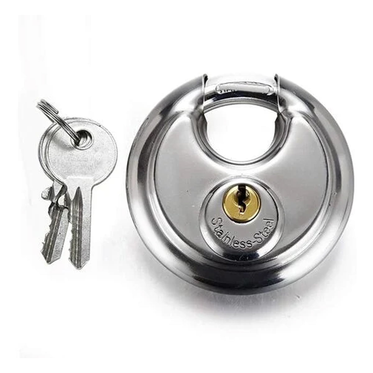 Stainless Steel 70mm Round Cake Lock, Heavy-Duty Warehouse Door Chain ...