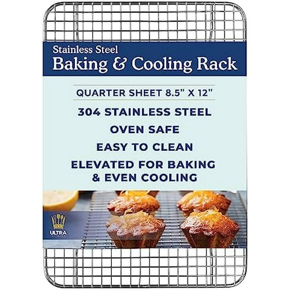 Stainless Steel 8.5 x 12-inch Cooling and Baking Rack - Oven-Safe ...
