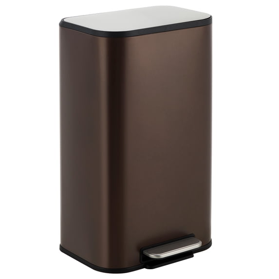 Stainless Steel 8 Gallon Soft-Close Trash Can, Smudge Resistant Garbage ...