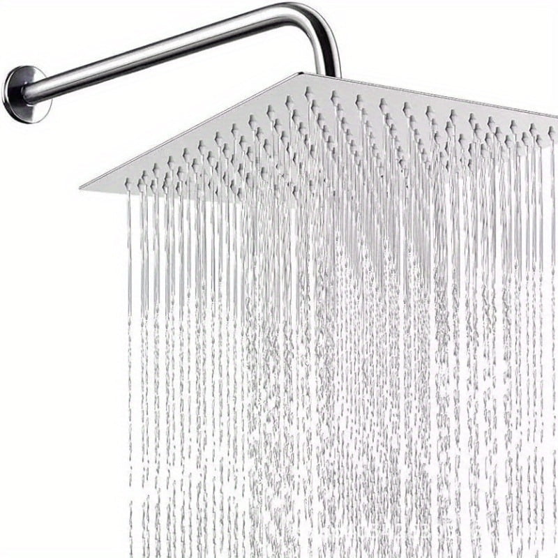 Stainless Steel 8-Inch Square Rain Shower Head with Extension Rod ...