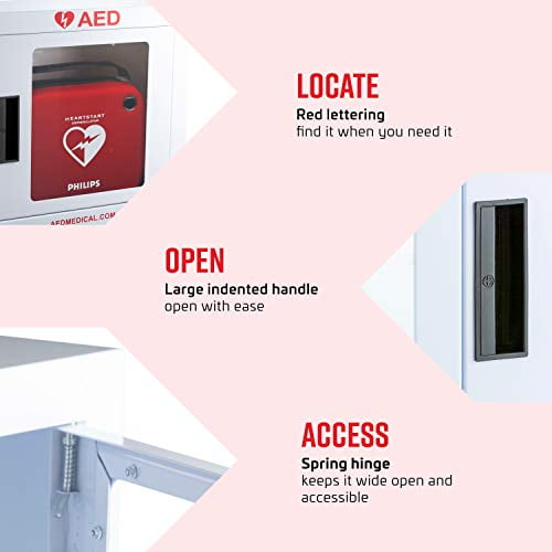 Stainless Steel AED Cabinet | 16 x 6 x 15 Inch Wall Mount Storage ...