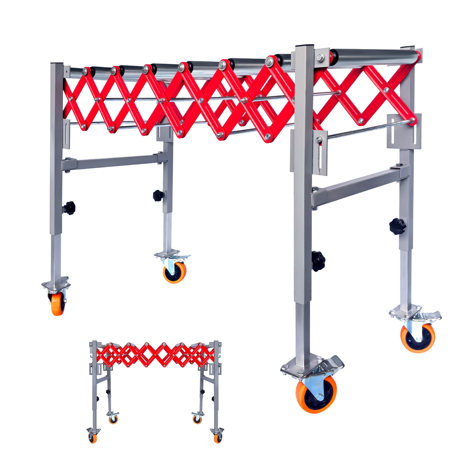 Stainless Steel Adjustable Conveyor Roller Table with 600 LBS Load ...