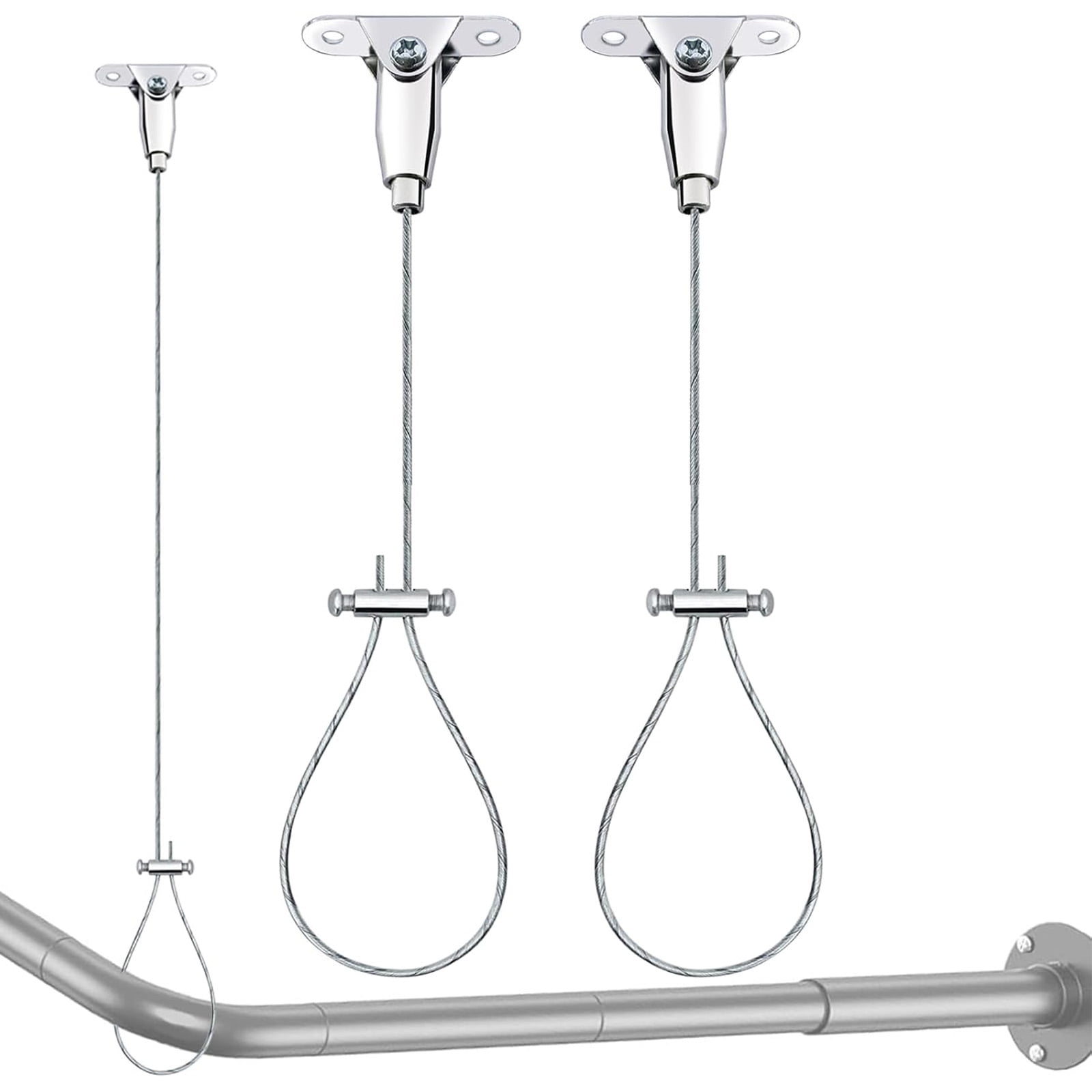 Stainless Steel Adjustable Shower Rod Support Systems Ceiling Mounted ...