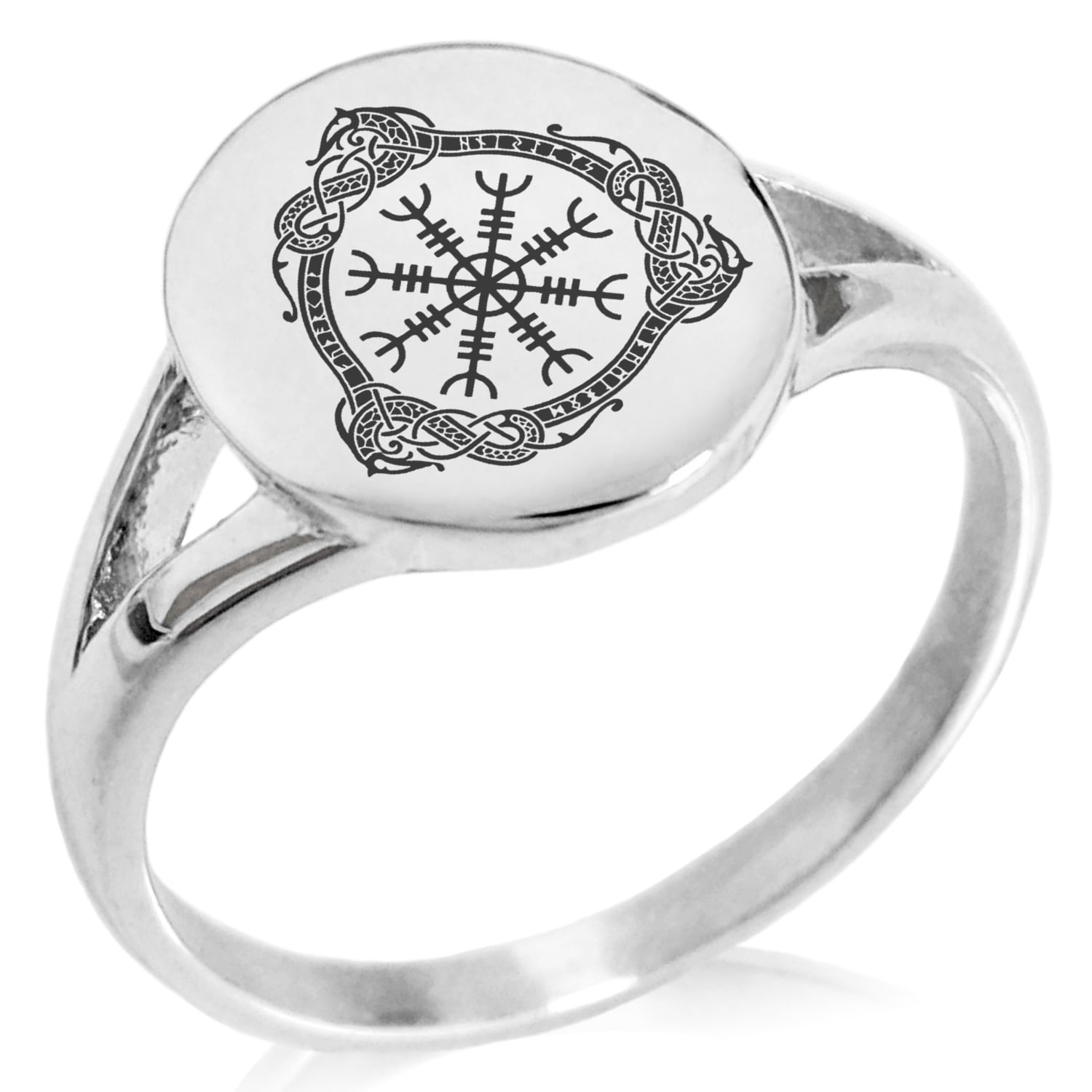 Stainless Steel Aegishjalmur Awe & Terror Helm Viking Rune Minimalist ...