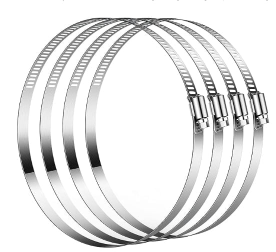 Stainless Steel Air Ducting Clamps, 6Inch Adjustable Hose Clamps with ...