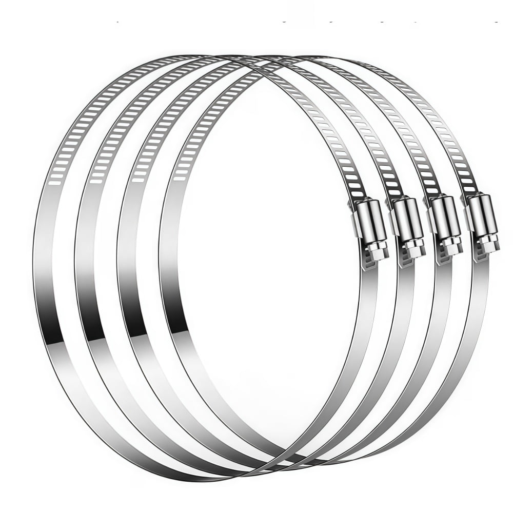 Stainless Steel Air Ducting Clamps, 6Inch Adjustable Hose Clamps with ...